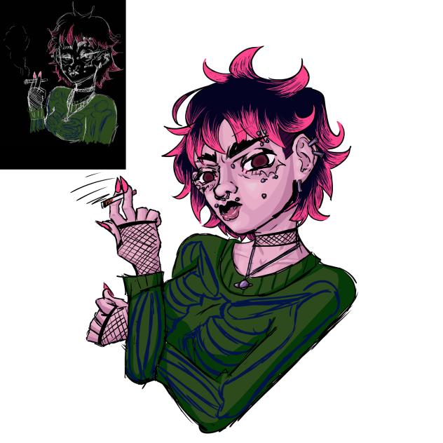 random emo chic (redraw) - ibisPaint