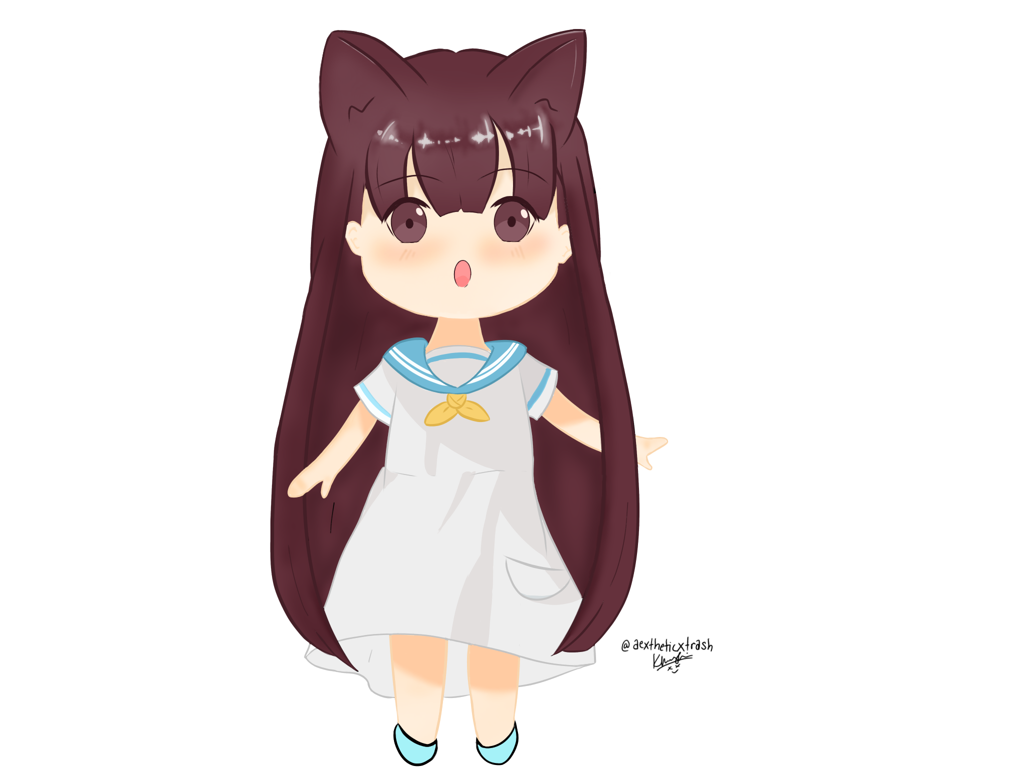 Chibi Neko Girl - ibisPaint