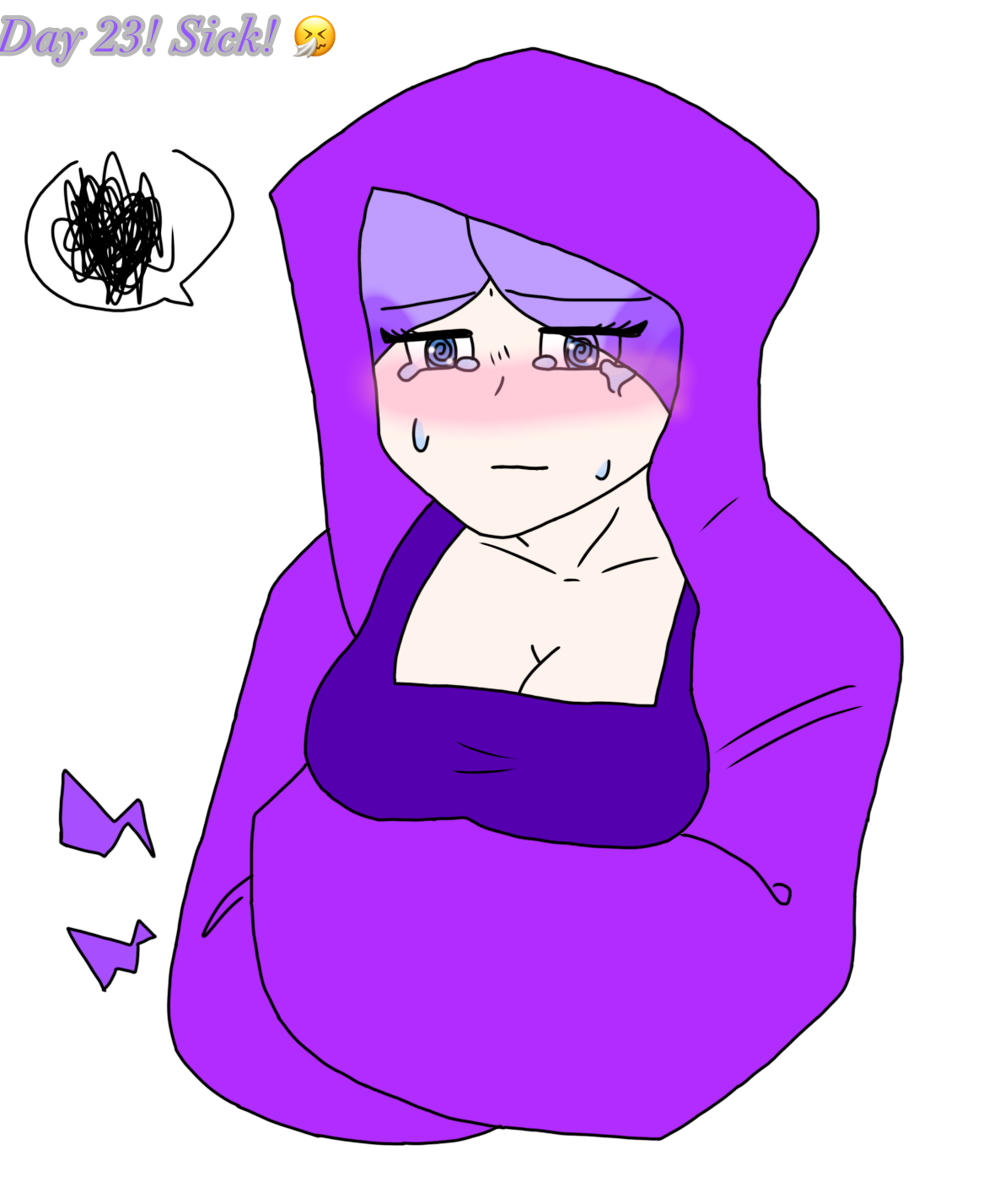 Day 23! Sick! (No shading) - ibisPaint