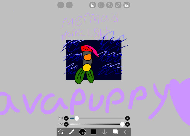 mermaid traffic light - ibisPaint