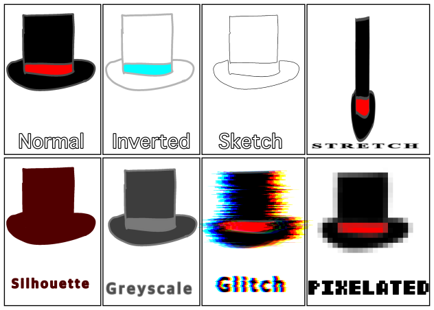 Top hat in eight different styles - ibisPaint