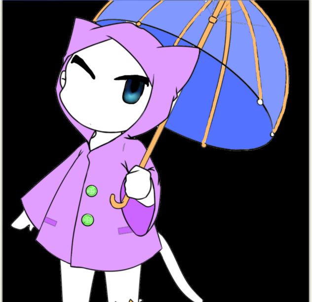Anonymous cat woman with umbrella - ibisPaint