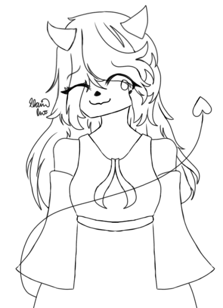 An Insane Girl Devil Lineart - ibisPaint