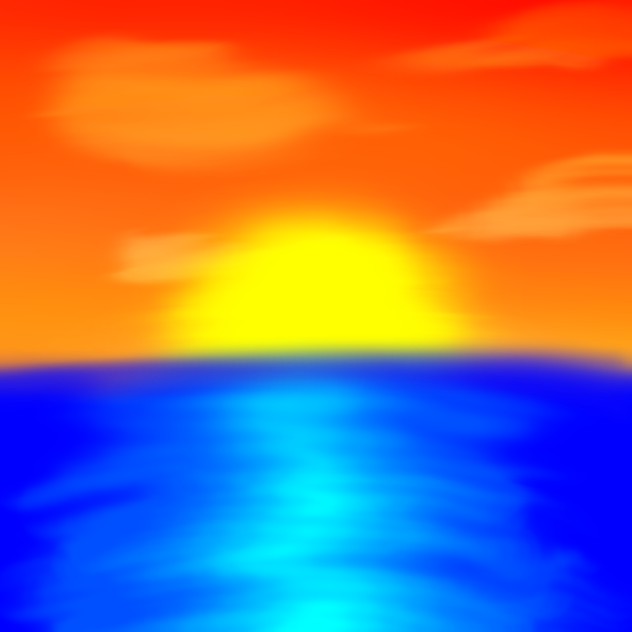 Simple sunset with sea - ibisPaint