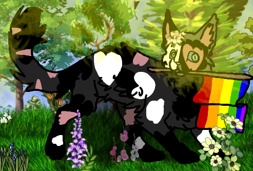 Echo'Paw holding a pride flag - ibisPaint