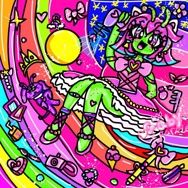 Adroble colorful Alien girl drawing - ibisPaint