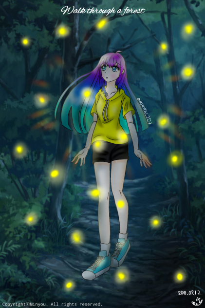 walk through a forest - ibisPaint