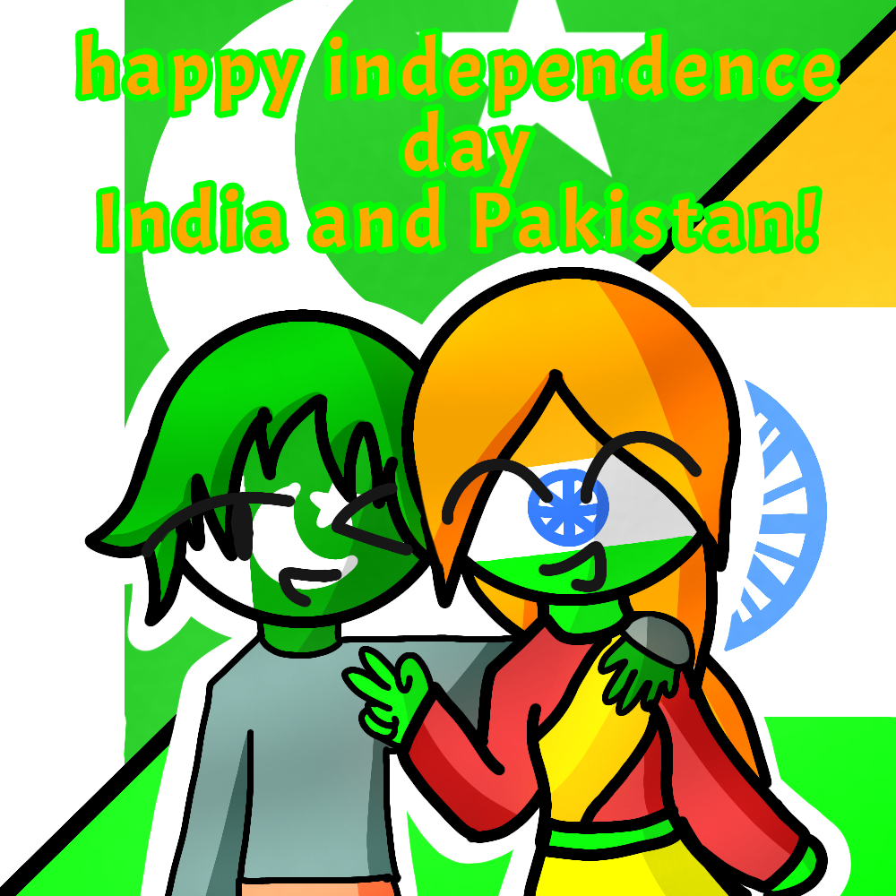 happy independence 🇮🇳 & 🇵🇰 - ibisPaint