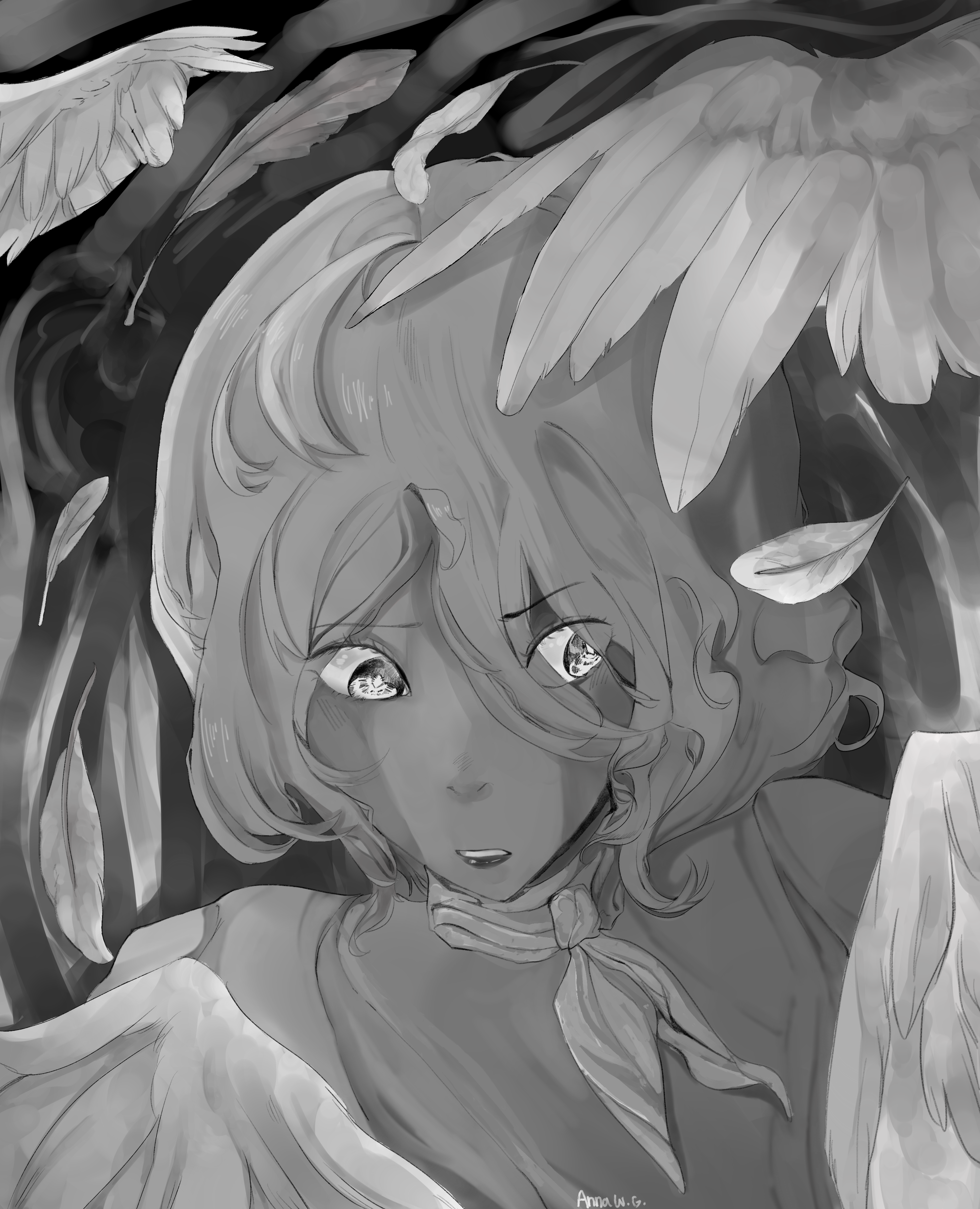 Grayscale boredom…😑 - ibisPaint