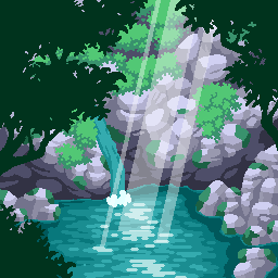 Peaceful small pond - ibisPaint