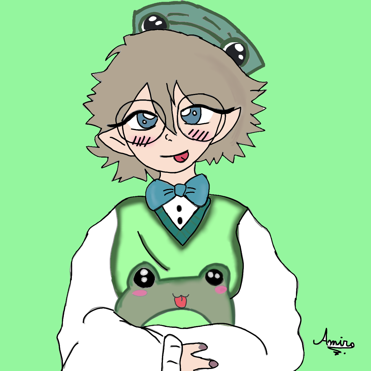 A boy loves 🐸 frogs - ibisPaint