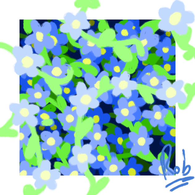 Blue flowers - ibisPaint