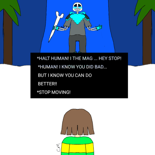 UNDERSWAP SANS VS CHARA THE HUMAN - ibisPaint
