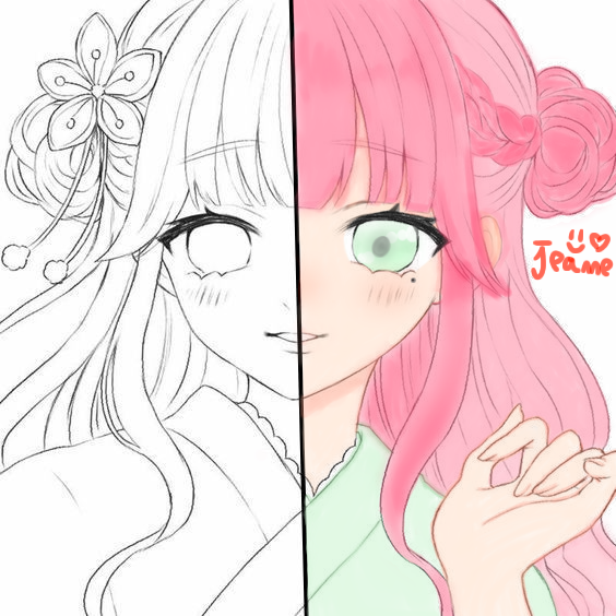 Color the second half - ibisPaint