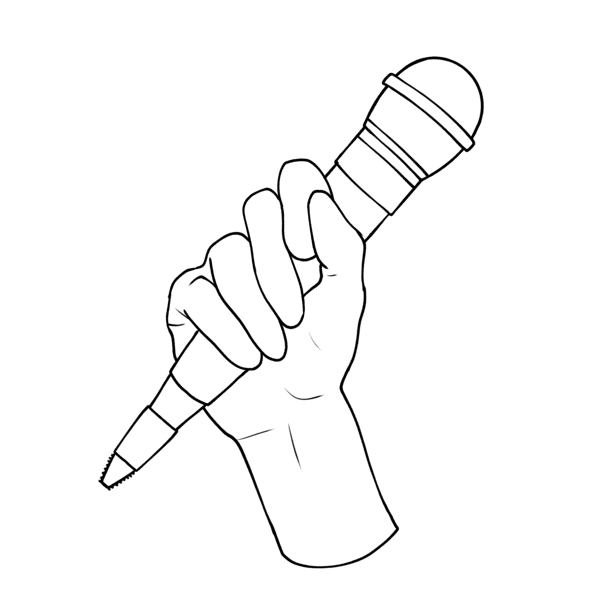 Hand holding Microphone 2 - ibisPaint