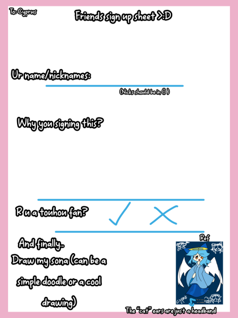 friend sign up sheet - ibisPaint