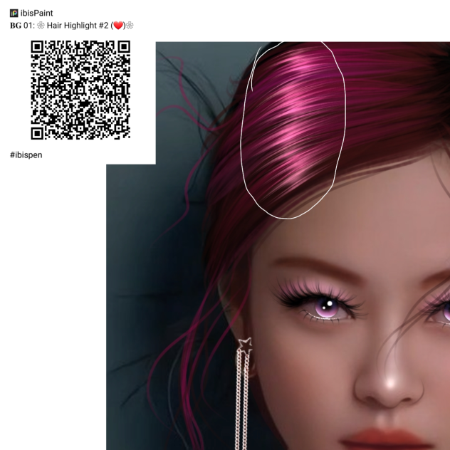 Hair highlight💜 - ibisPaint