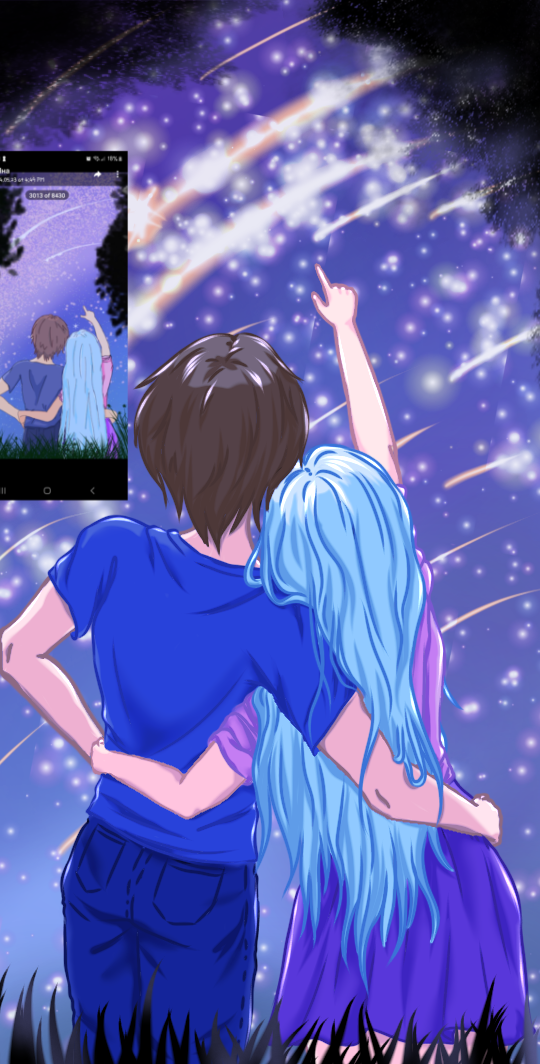 Starfall night (after 3 years) - ibisPaint