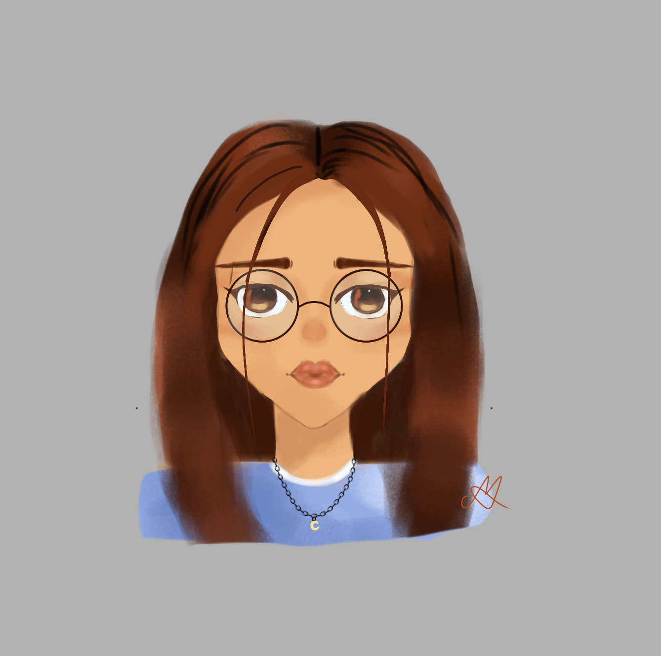 Girl with glasses oc - ibisPaint