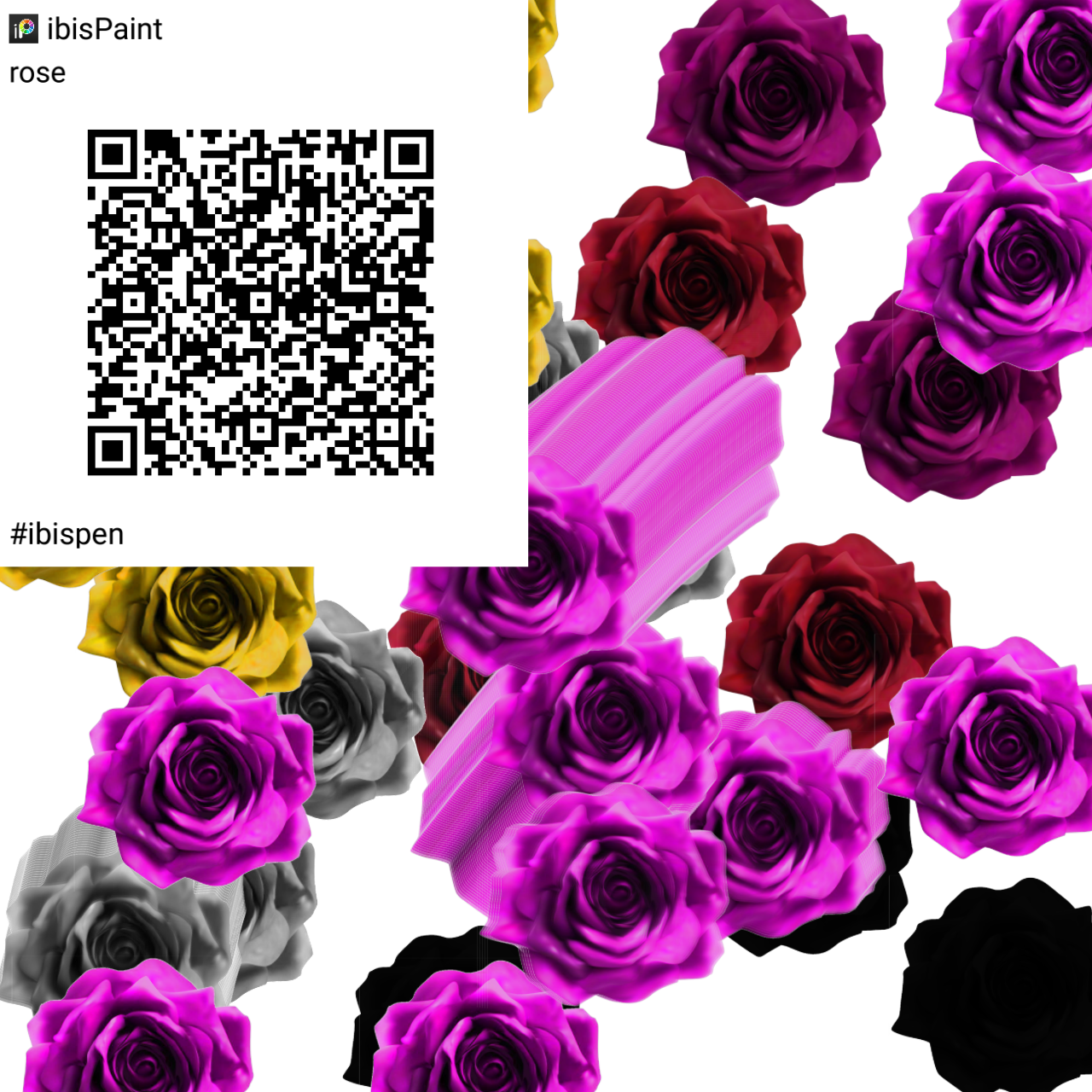 rose brush qr code - ibisPaint
