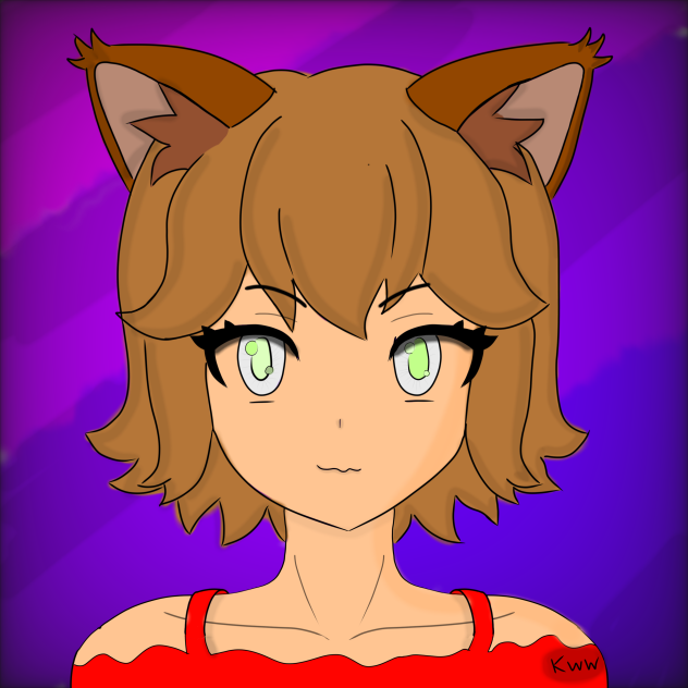 brown hair cat girl - ibisPaint