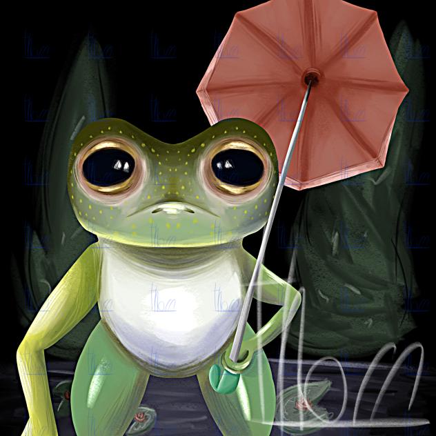 frog with umbrella - ibisPaint