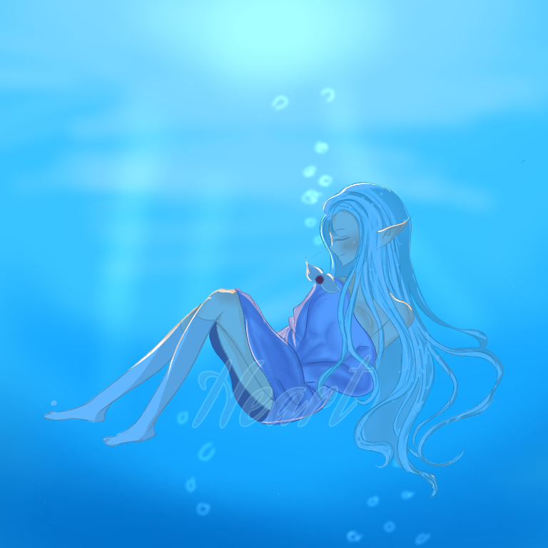 elf girl underwater - ibisPaint