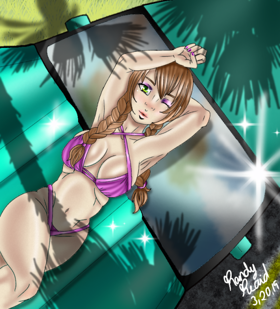 Amanda, on a car - ibisPaint