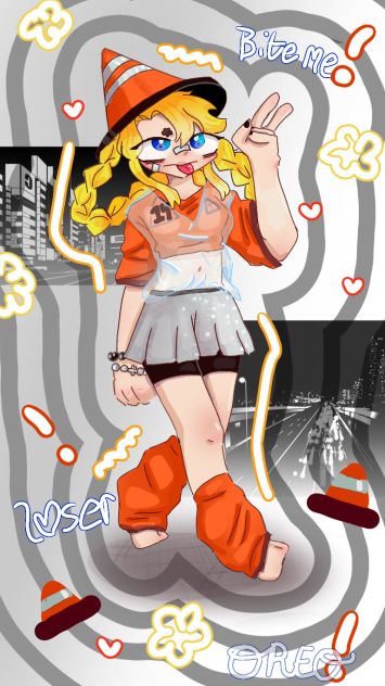 Traffic Cone Girly - ibisPaint