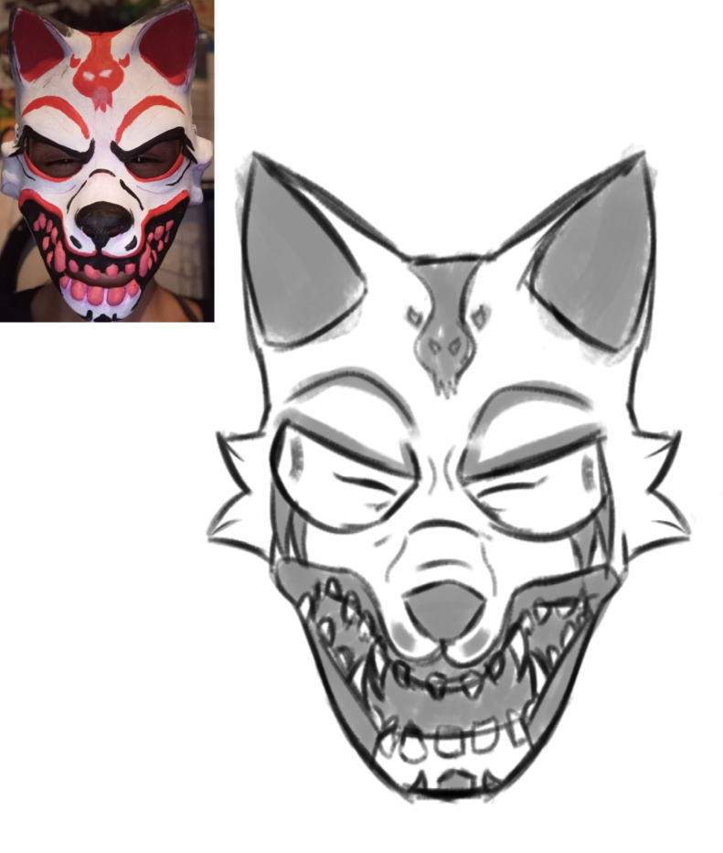 simple Yōkai mask - ibisPaint