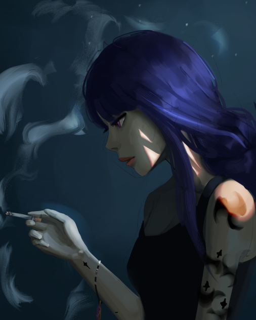 raiden shogun smoking 🚬 - ibisPaint