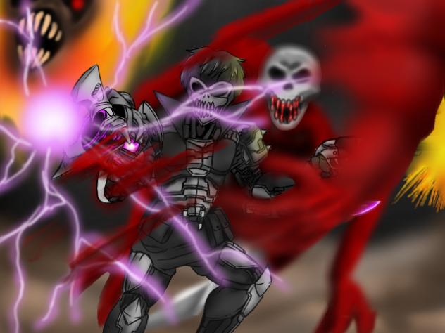 การต่อสู้ของDoom Shadow - ibisPaint