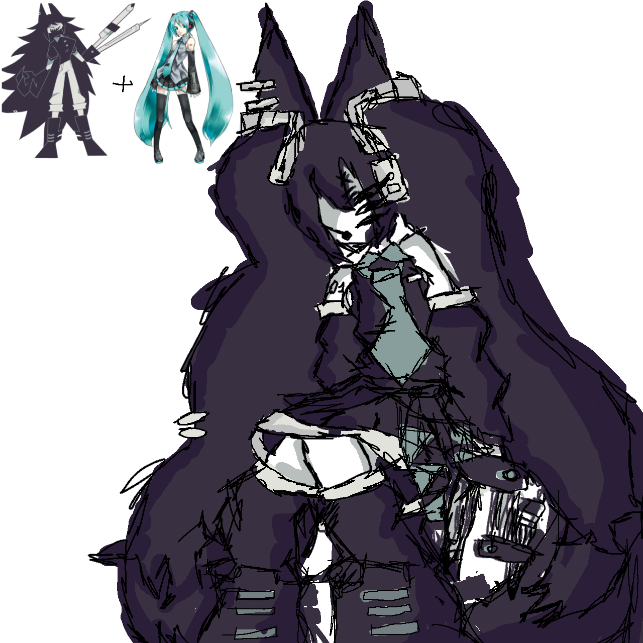 Miss circle (fpe) + Hatsune miku (Fixed) - ibisPaint