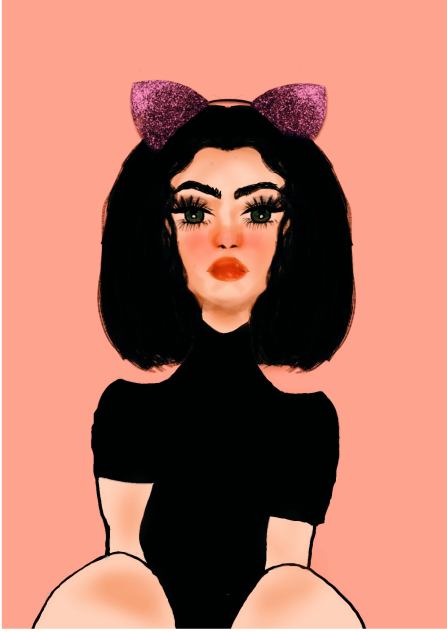 big eyes in black - ibisPaint