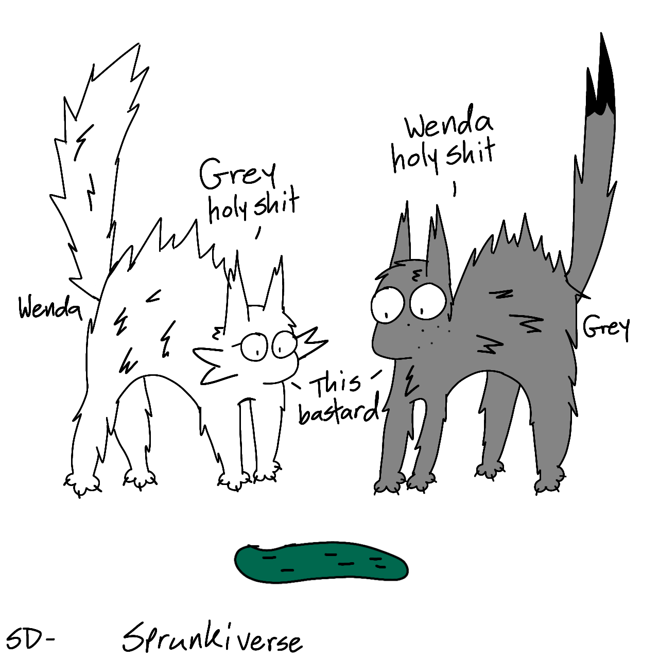 Sprunki- Grey and Wenda vs Cucumber - ibisPaint
