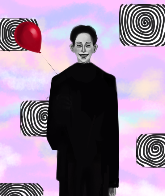 A man with red balloon - ibisPaint