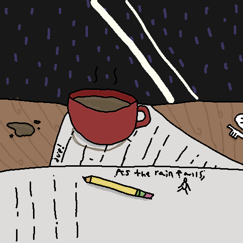 ''As the rain falls,'' - ibisPaint