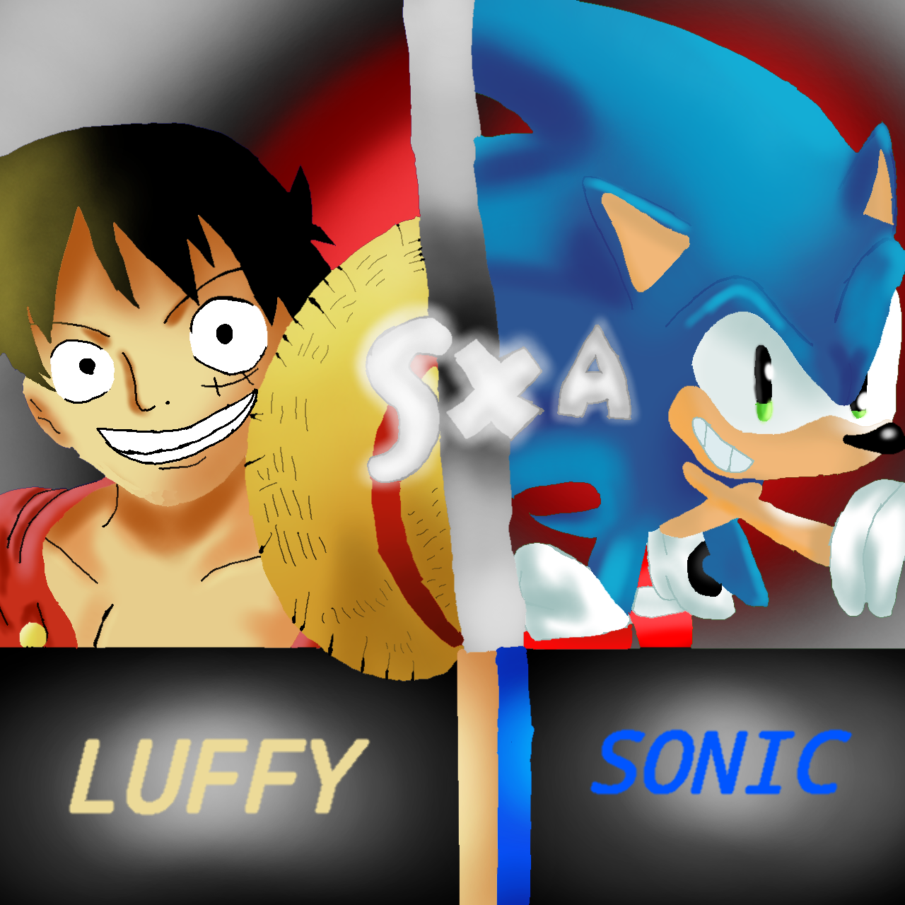 SONIC VS LUFFY - ibisPaint