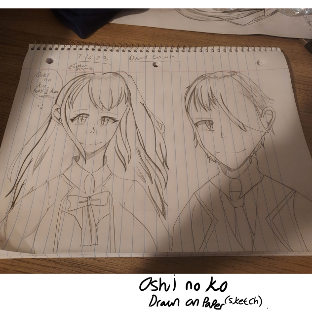 Ruby and Aqua Hoshino [Sketch on paper] - ibisPaint