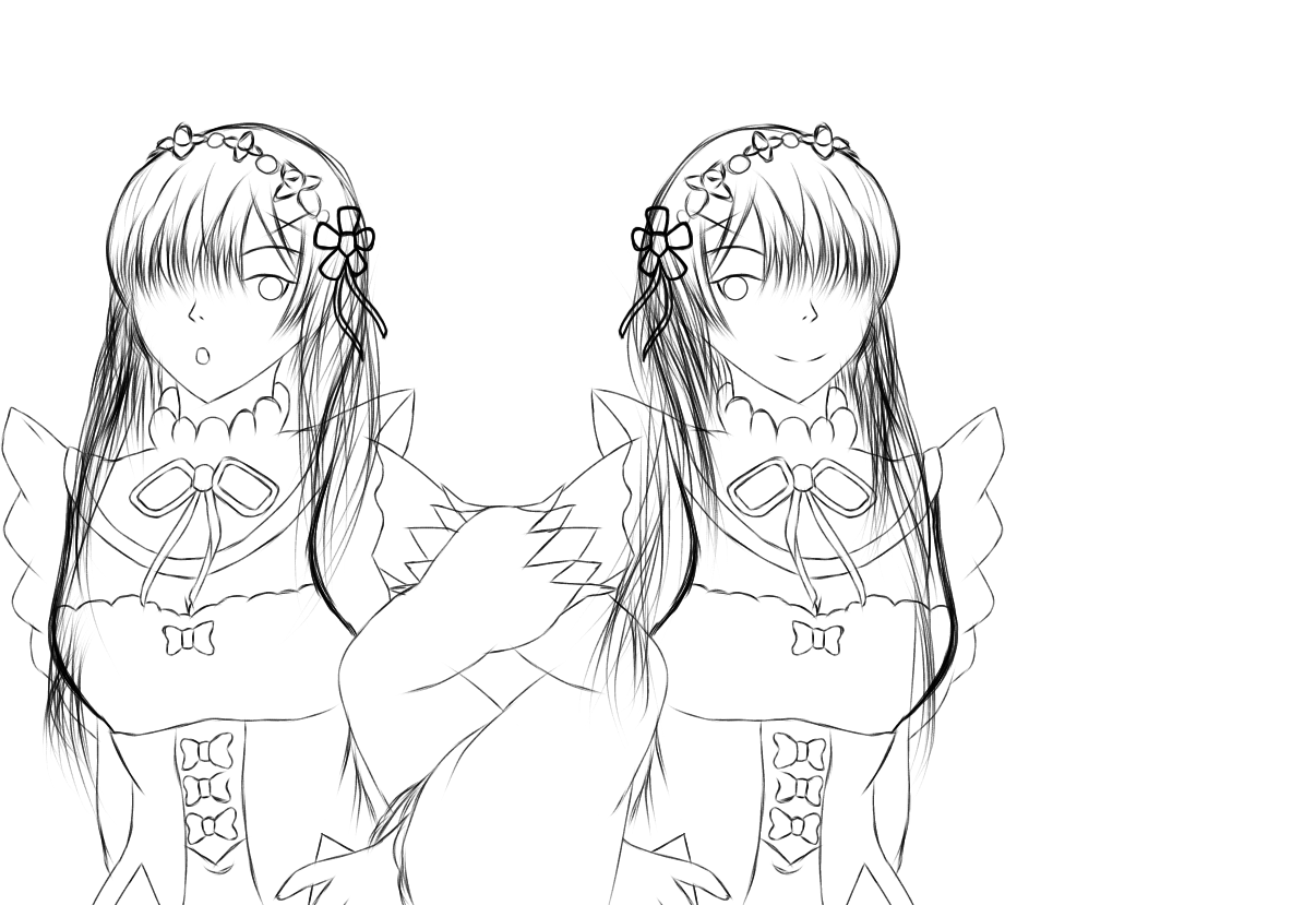 REM & RAM (Coloring Page) - ibisPaint