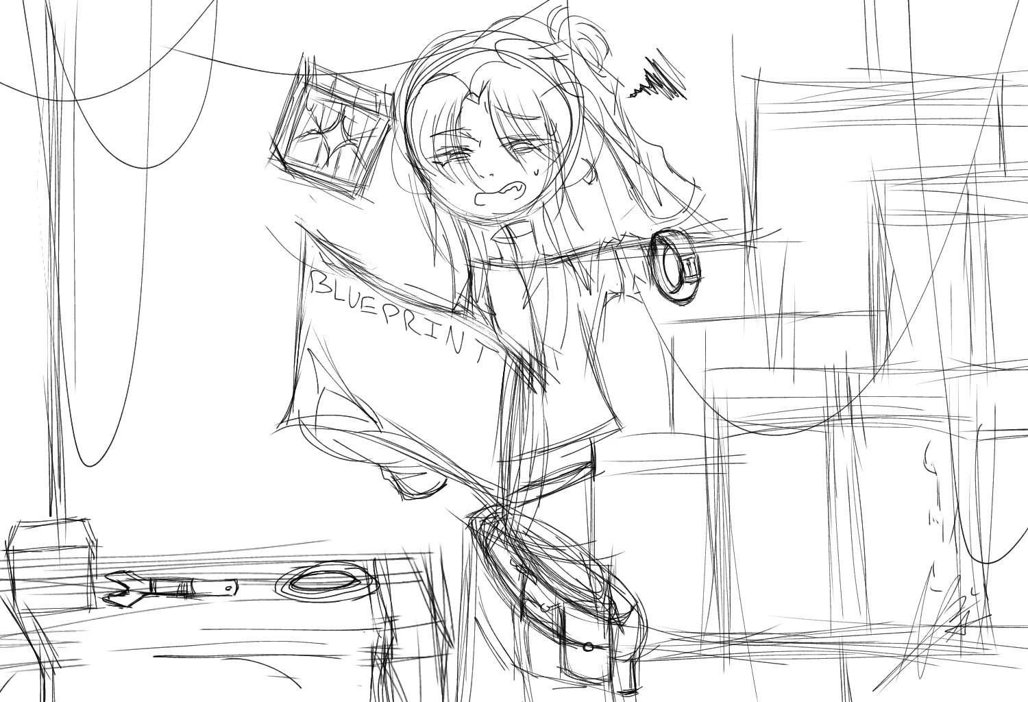 NEW OC [Qeii] [Blueprint] [Sketch]☆ - ibisPaint
