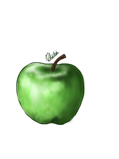 How I drawing green apple - ibisPaint