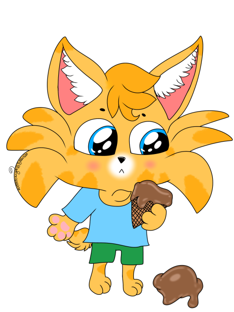 Orange Tabby Cat And Ice Cream - ibisPaint