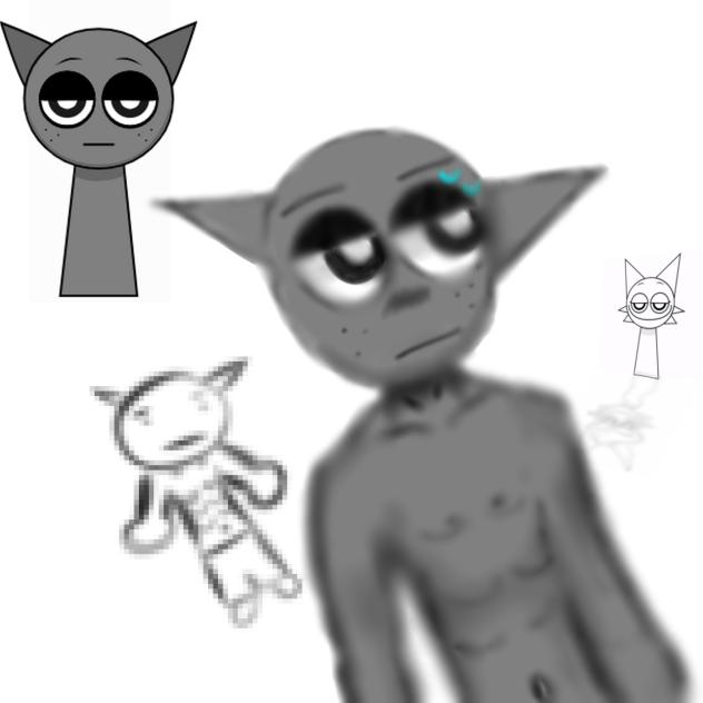 freaky gray from sprunki 🤑 - ibisPaint