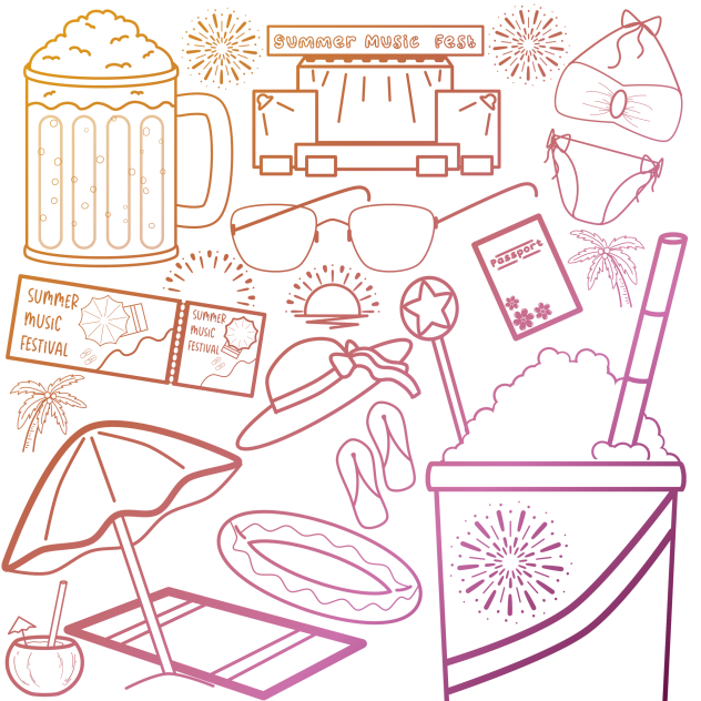 West Summer Festival Line Art - ibisPaint