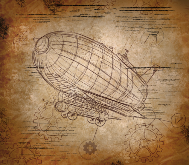 steampunk blueprint - ibisPaint
