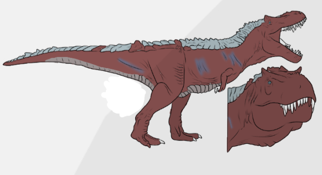 Red T-rex with Blue strips Adopt! - ibisPaint