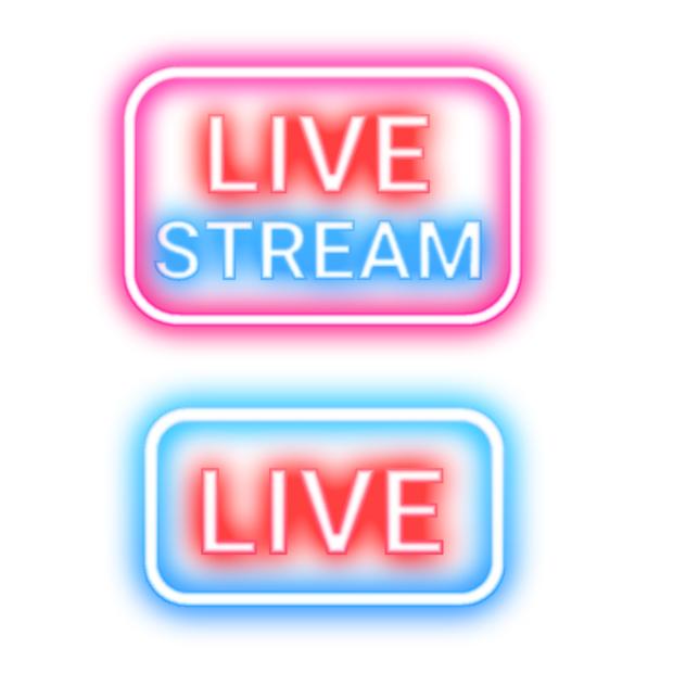 Live stream neon signs - ibisPaint