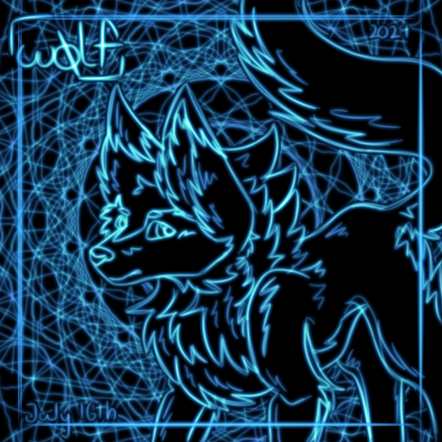 Glowy Neon Wolf - ibisPaint