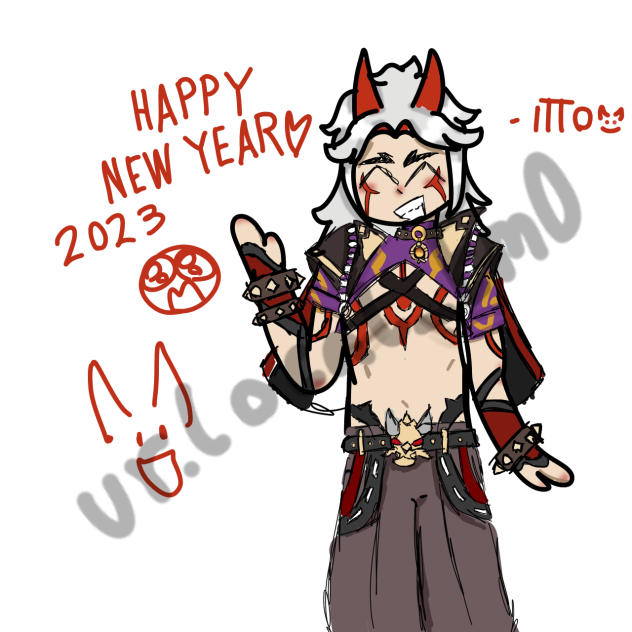 Arataki Itto wishes you a happy new year - ibisPaint